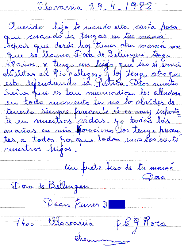 Doc Malvinas Carta A Un Soldado Señora